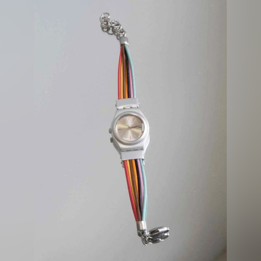 Vintage Swatch Irony Quartz Rainbow Band Watch - Gem